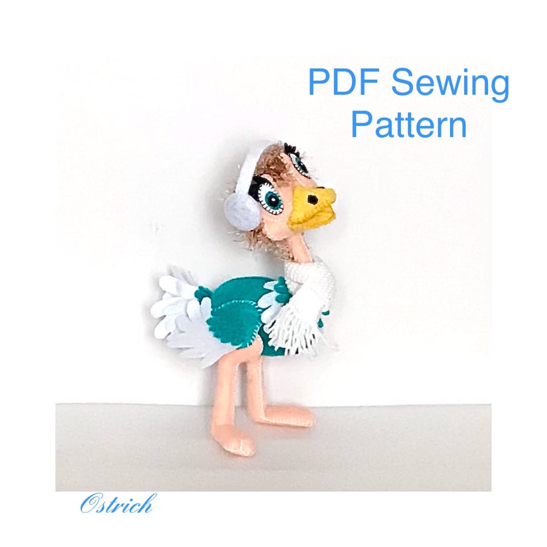 Felt Ostrich PDF Sewing Patterns - Kidsroom Decor, Craft Project ...
