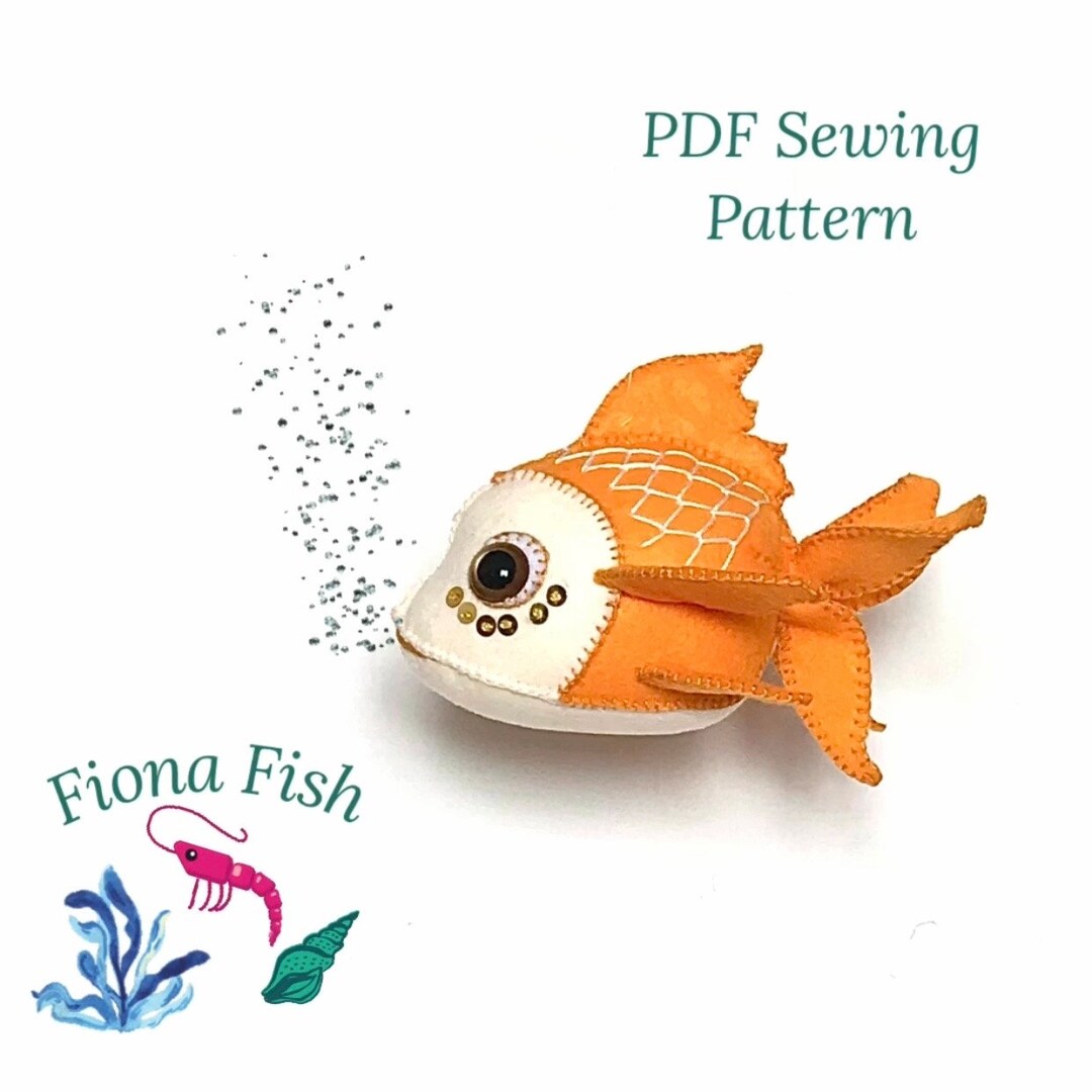 Felt Fish PDF Sewing Pattern, Kidsroomdecor, Soft Toy Keepsake, Handmade Plushie Fish Craft ...