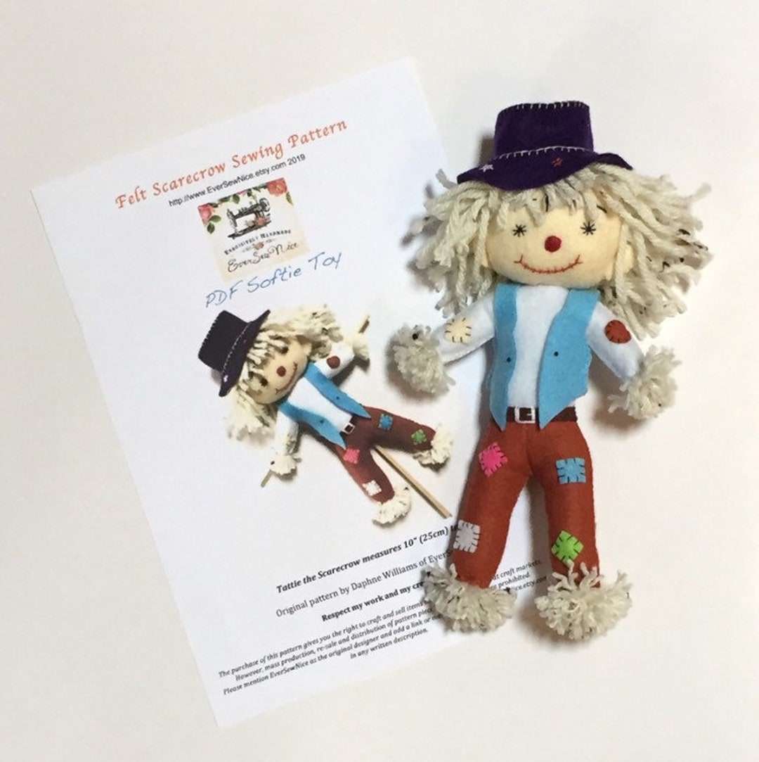 Scarecrow Sewing Pattern - PDF Sewing Pattern, Scarecrow, PDF Pattern, , Kidsroomdecor, Sewing ...
