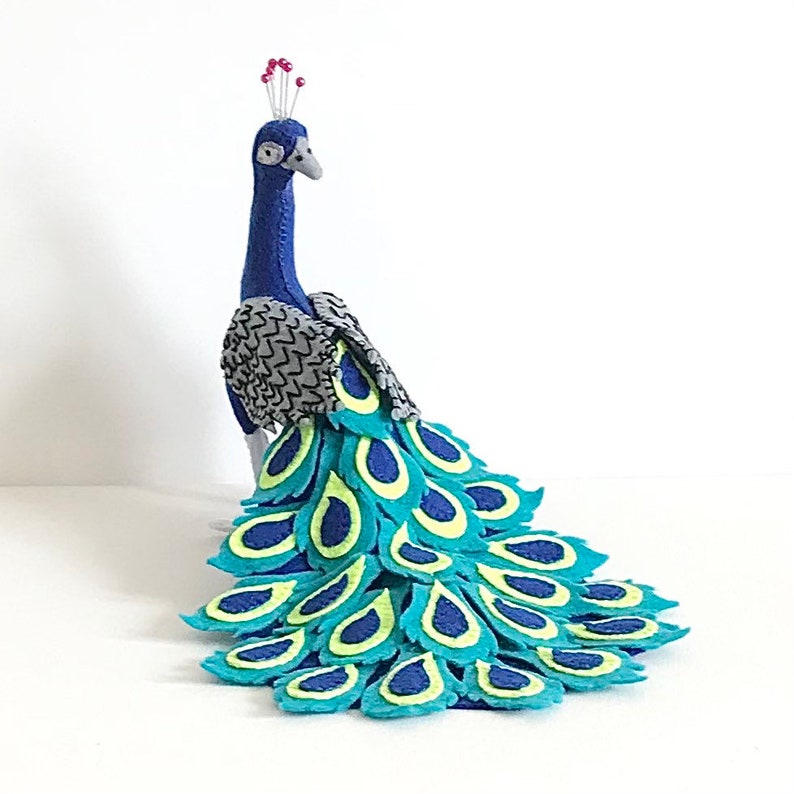 Peacock PDF Sewing Pattern Felt Bird Plushie Bird Exotic - Etsy