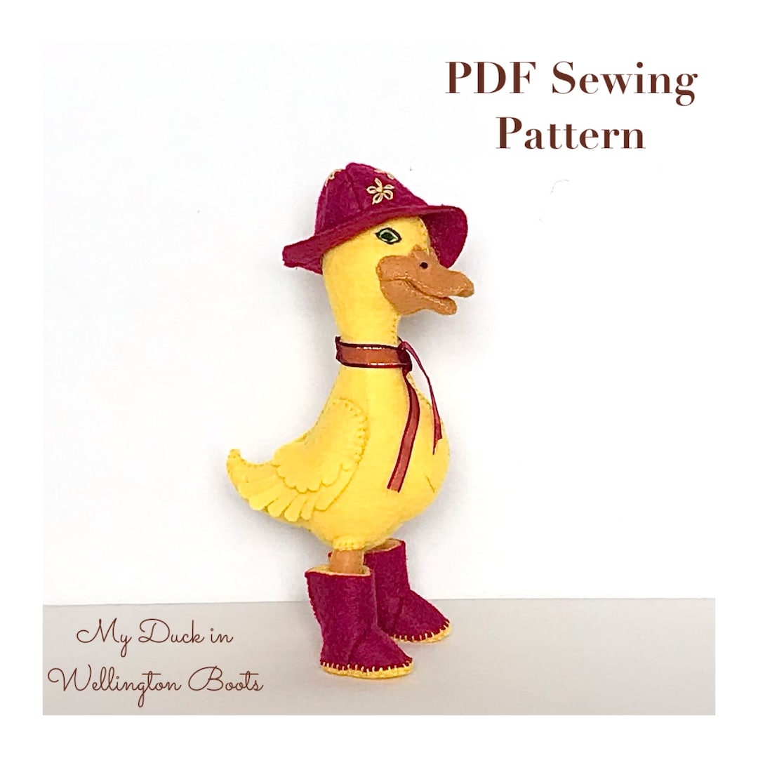 Felt Duck PDF Sewing Pattern, Felt Plushie Toy Duck, Kidsroomdecor ...