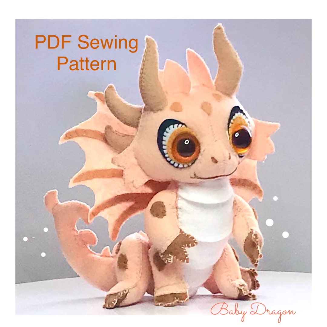 Felt Baby Dragon Sewing Pattern: Plushie Kids Toy (PDF Pattern) - Etsy