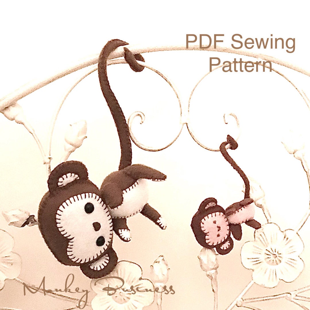 Felt Monkey Sewing Pattern: Plush Toy (PDF Pattern) - Etsy