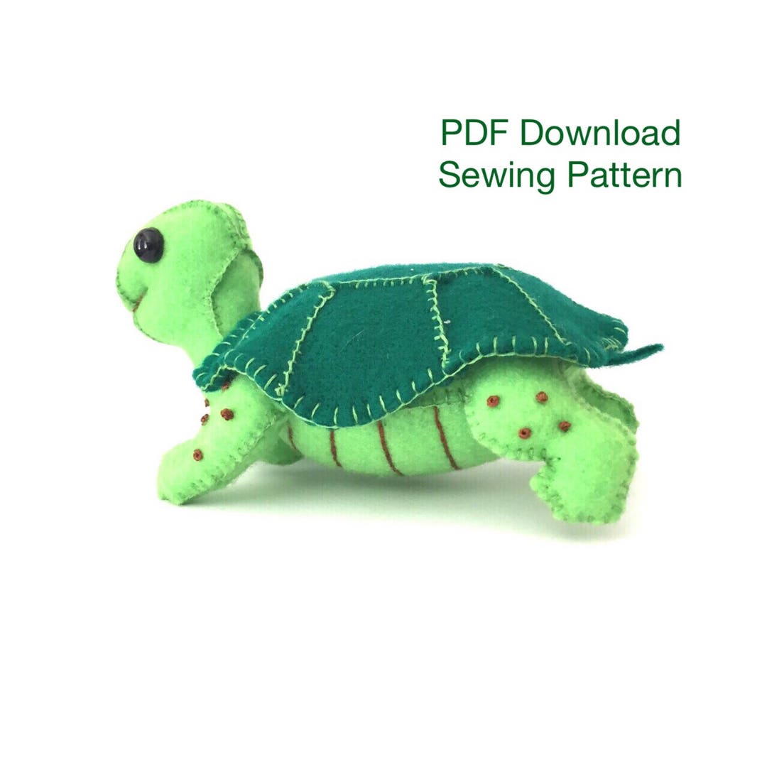 Felt Tortoise Sewing Pattern - Learning, Plushie Tortoise, Toy Tortoise ...