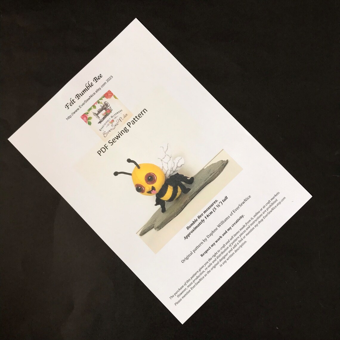 Felt Bumble Bee PDF Sewing Pattern Kidsroom Decor Gift for - Etsy UK