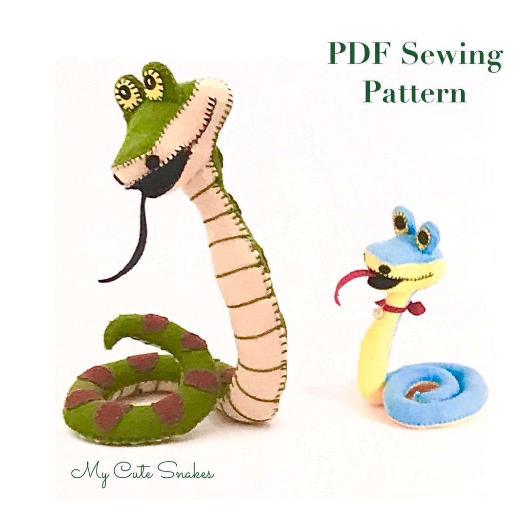 Felt 3D Snake Sewing Pattern, PDF Pattern, Plushie, Toy, Decoration ...