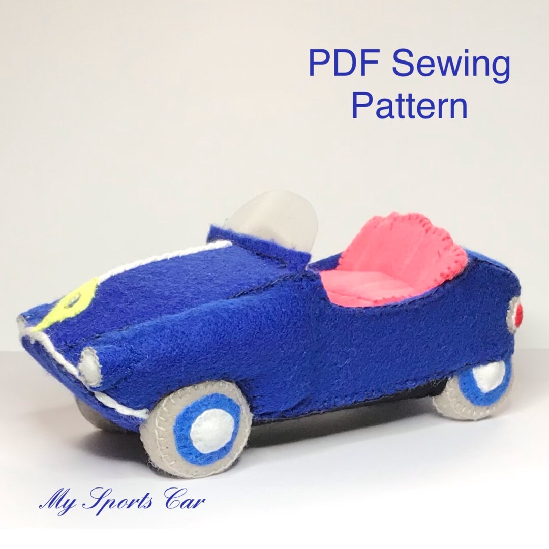 Felt Sports Car Sewing Pattern: DIY Kids Room Decor (PDF Pattern) - Etsy