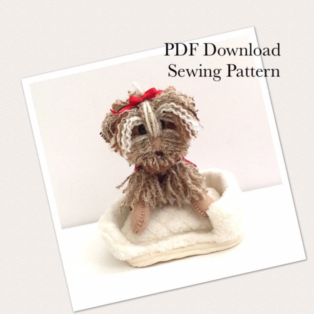 Yorkie Sewing Pattern Plushie Yorkie, Felt Yorkie, Sewing Tutorial ...