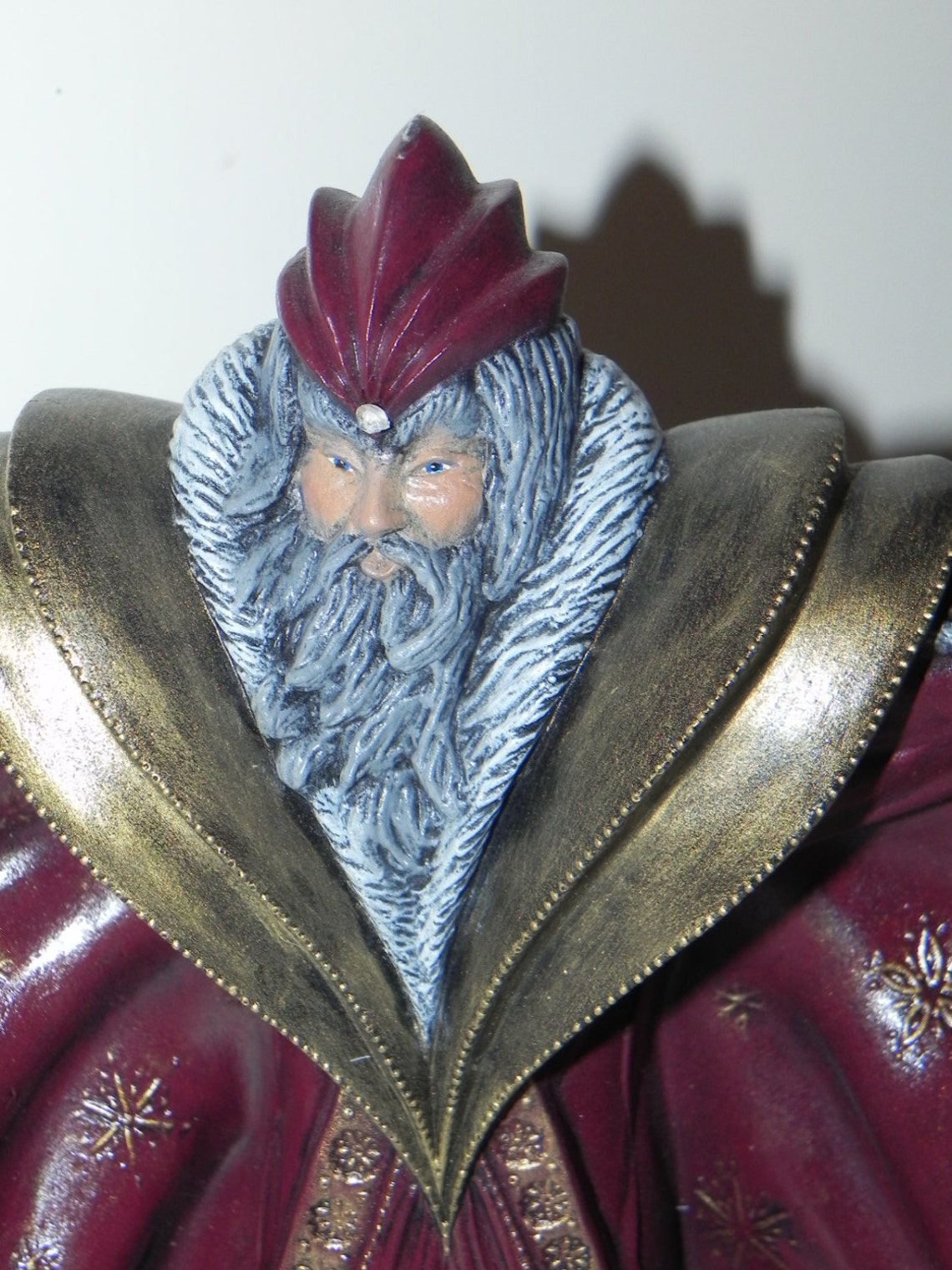 Hand Painted Ceramic; Wizard & Ball on Stone.. Burgundy - Etsy