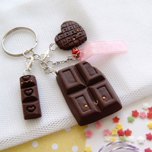 Kawaii Chocolate Keychain, Polymer Clay Friends Keyring - Etsy