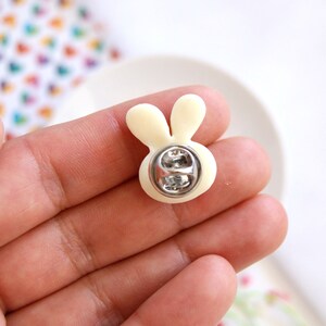 Cute Bunny Pin Brooch, Kawaii Bunny Clay Pin, Cute Bunny Glow in the ...