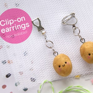 Cute Potato Earrings, Kawaii Food Earrings, Polymer Clay Cute Food ...