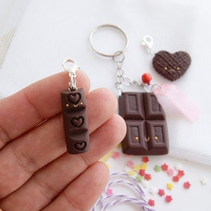 Cute Fake Chocolate Keychain, Kawaii Chocolate Keyring, Cute Clay Food ...