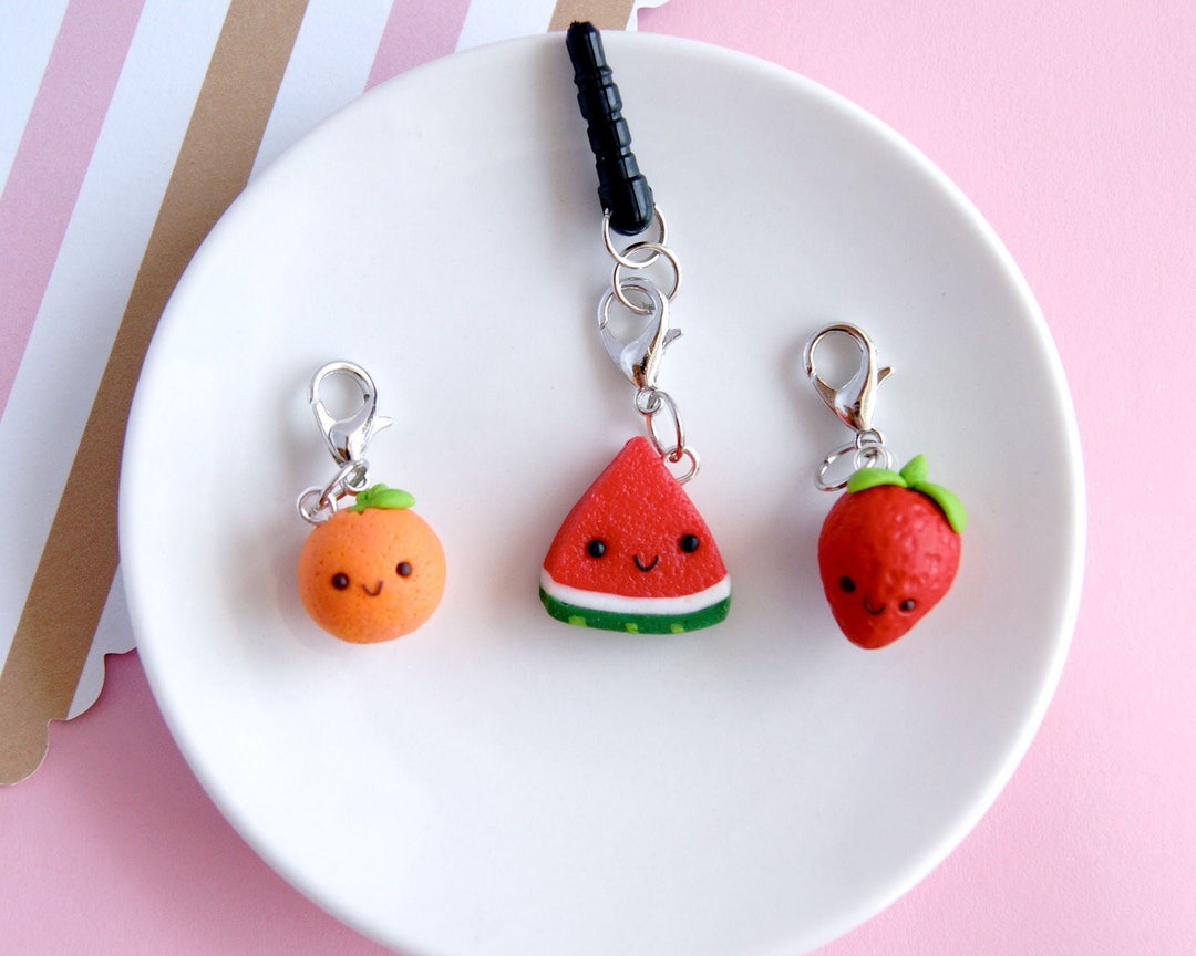 Cute Fruit Dust Plug Charm Set, Kawaii Phone Charm, Cell Phone Charm ...