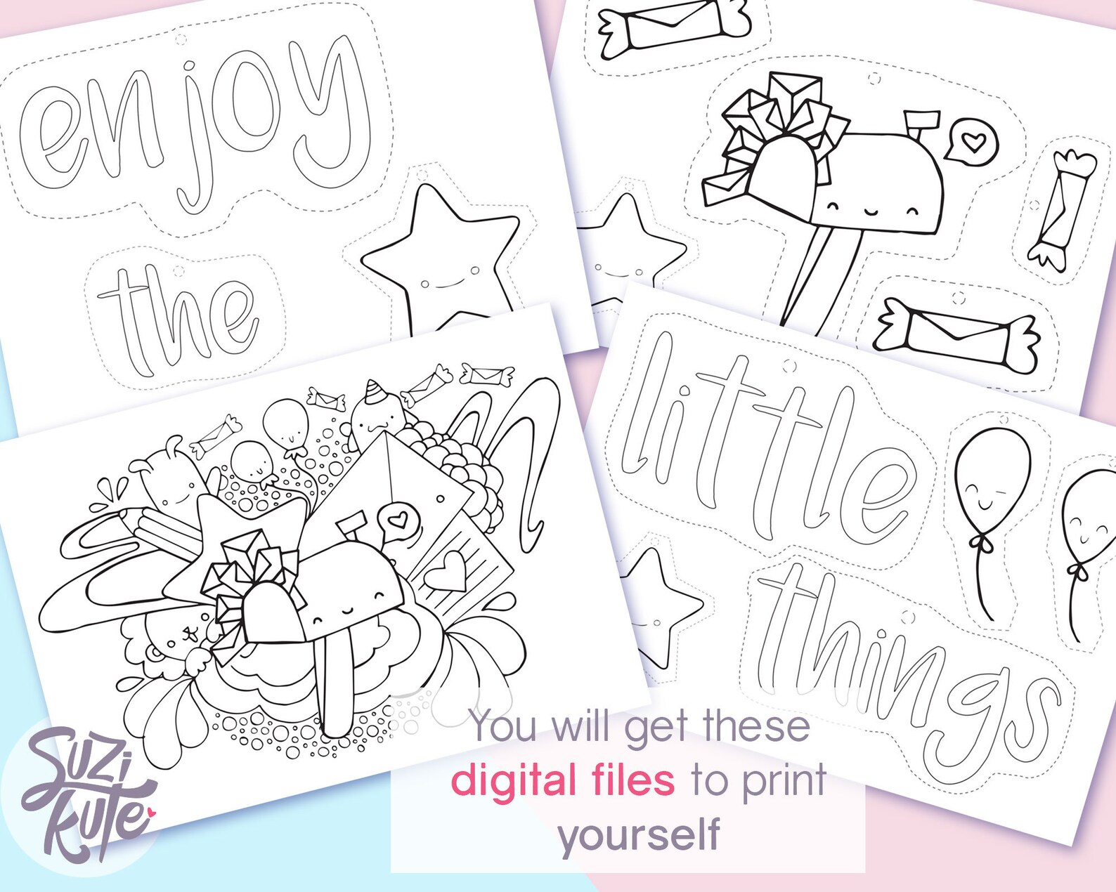 Cute Printable Coloring Page Cute Coloring Sheet Printable - Etsy
