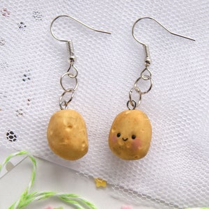Cute Potato Earrings, Kawaii Food Earrings, Polymer Clay Cute Food ...