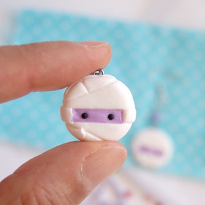 Cute Mummy Monster Earrings, Cute Kawaii Halloween Earrings, Polymer ...