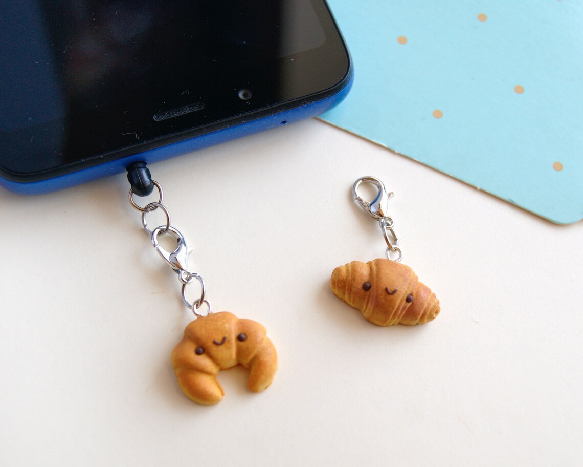 Cute Croissant Phone Plug Charms Kawaii Phone Charm Cell - Etsy