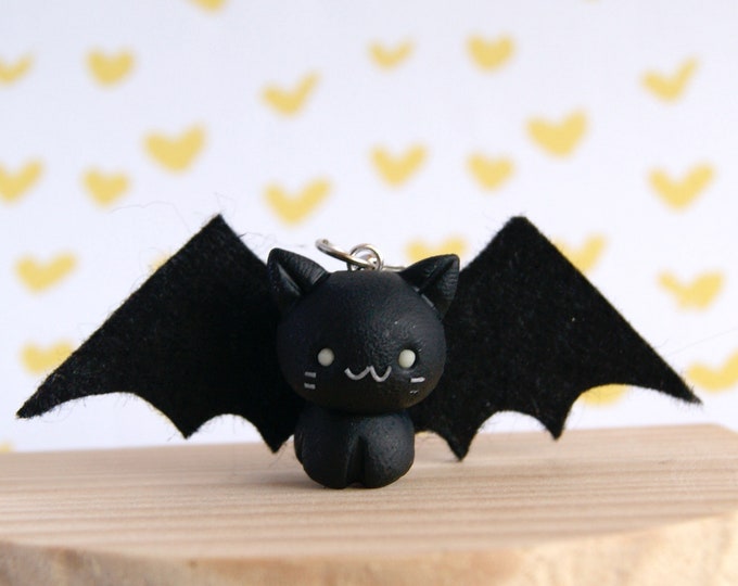 Cute Bat Charm Miniature Bat Kawaii Charm Kawaii Polymer - Etsy