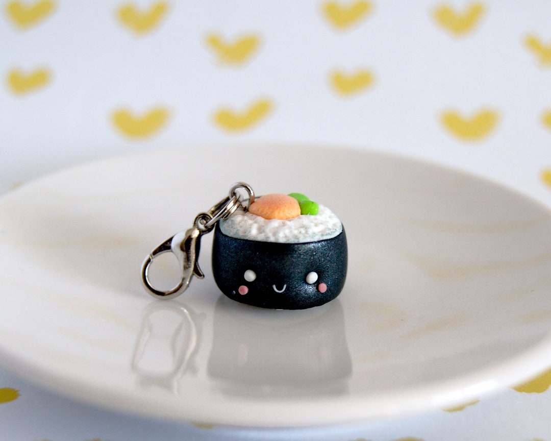 Cute Sushi Charm, Kawaii Maki Sushi Charm, Sushi Roll Pendant, Kawaii ...