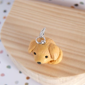 Cute Golden Retriever Clay Charm, Cute Kawaii Dog Charm, Miniature Dog ...