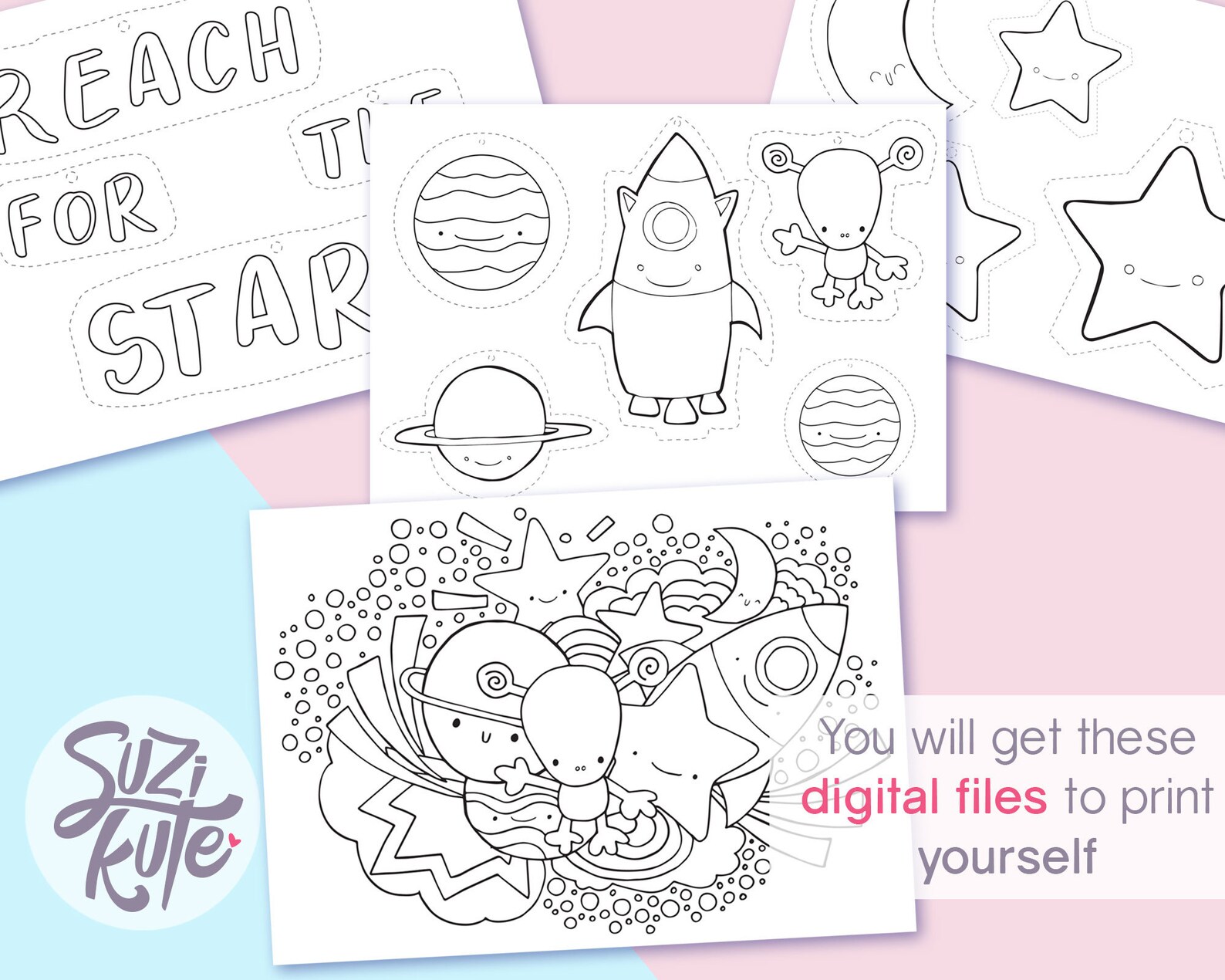 Outer Space Printable Coloring Page Outer Space Printable - Etsy