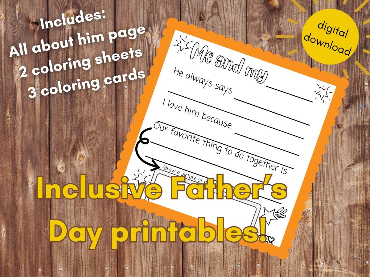 Father's Day Printables - Inclusive Wording! - Etsy