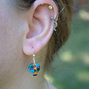 Multi Inlay Hot Air Balloon Earrings, With Sterling Silver Ear Wires - Etsy