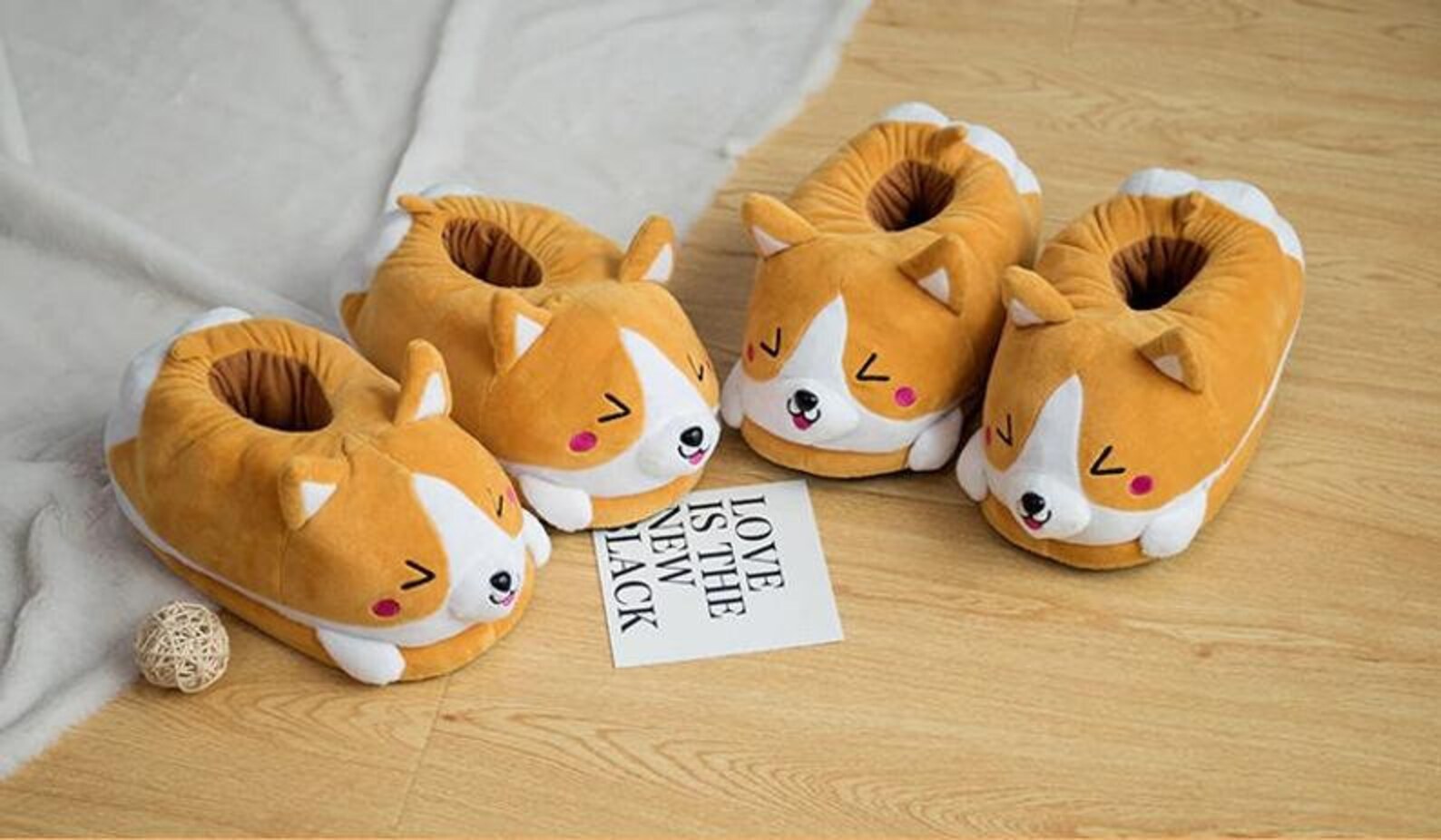 Corgi Slippers Plush Slippers for Women Fluffy Slipper for - Etsy
