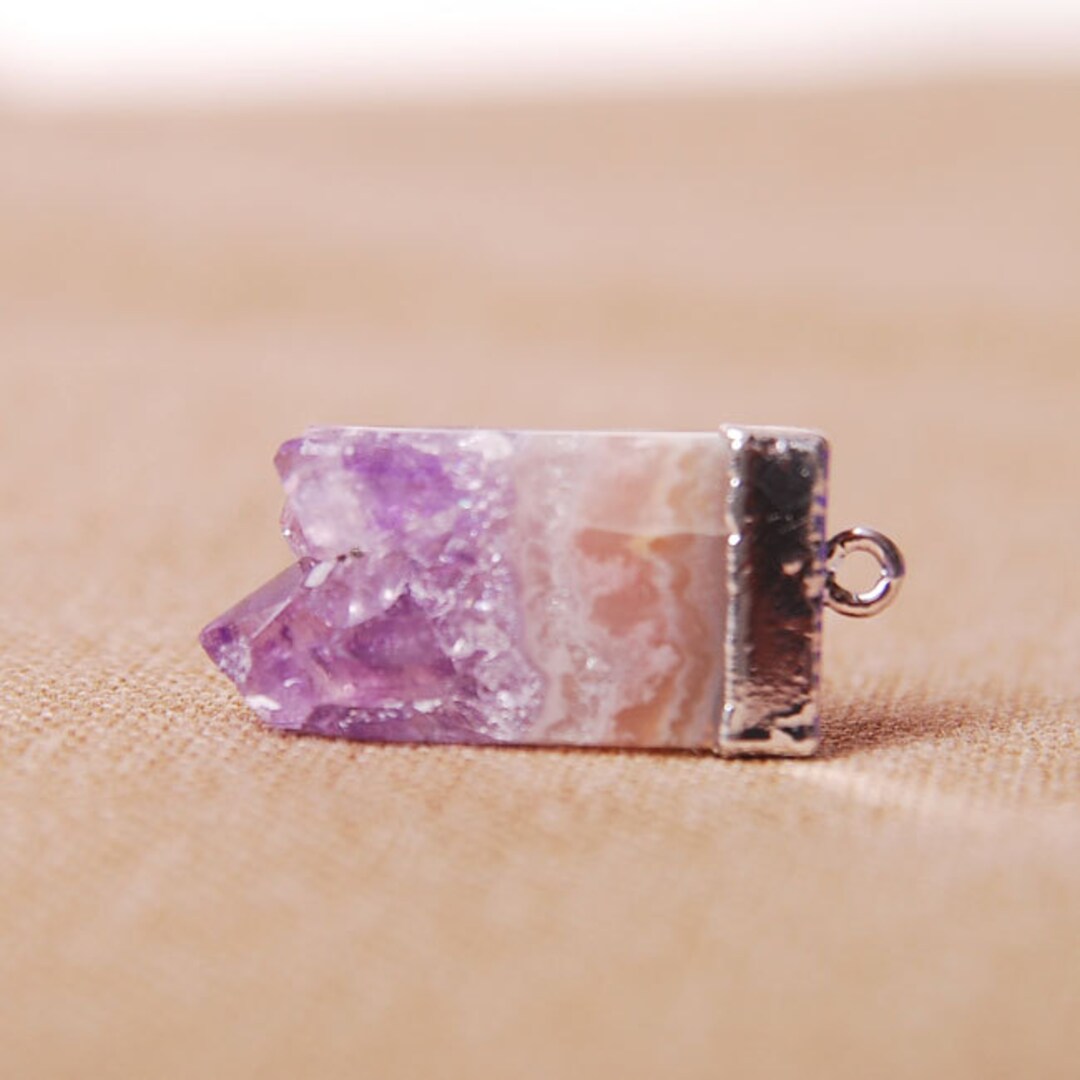 Quartz Pendant Natural Stone Agate Stone Crystal Stone Ametyst - Etsy