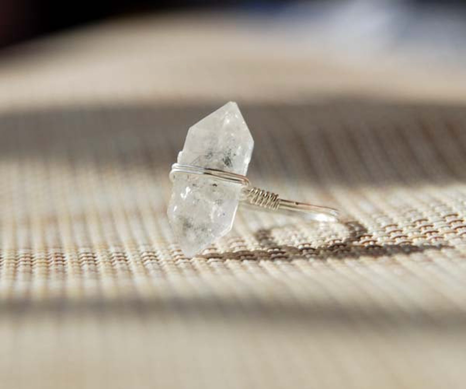Natural Crystal Ring Crystal Quartz Ring Natural Stone Jewelry - Etsy