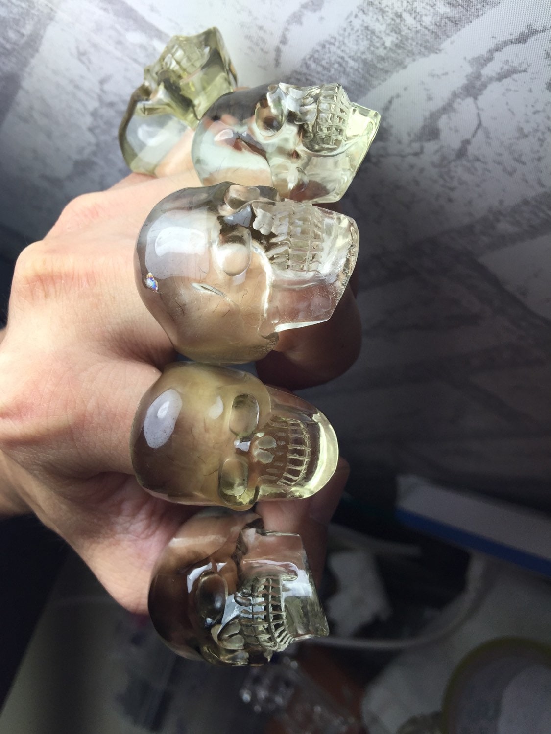 Quartz Skull Ring Crystal Ring Stone Ring - Etsy
