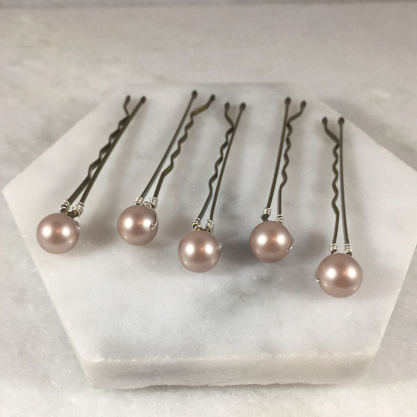 Set of 5 Pearl Hair Pins Made to Order in Choice of | Etsy