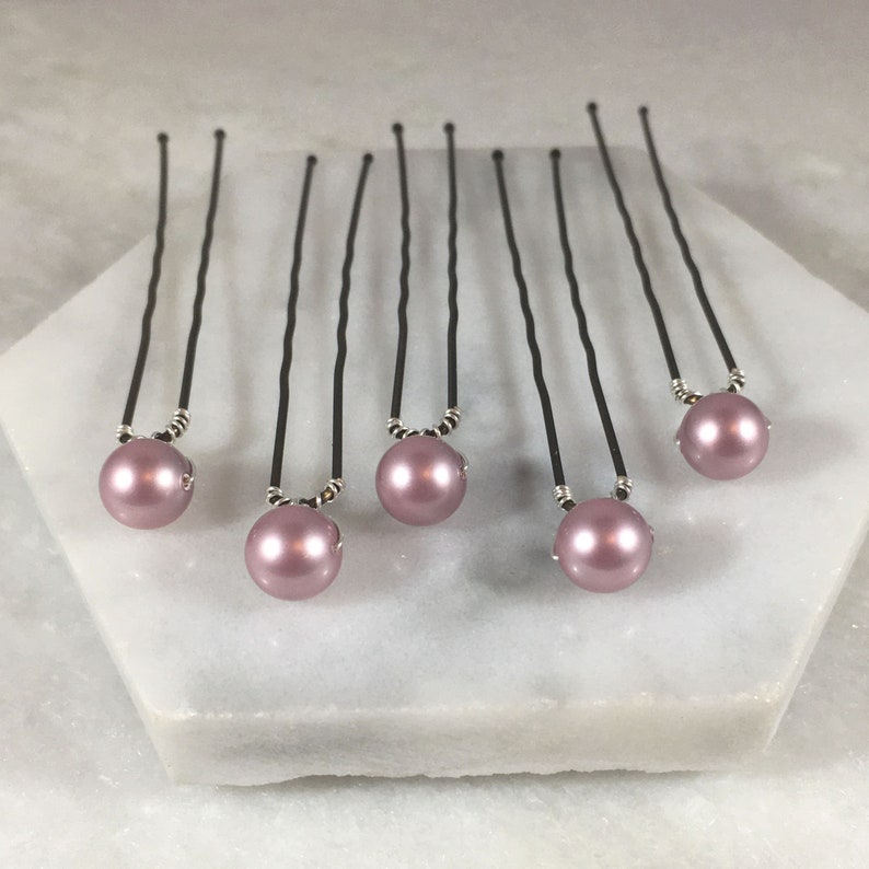 Set of 5 Pearl Hair Pins Made to Order in Choice of | Etsy