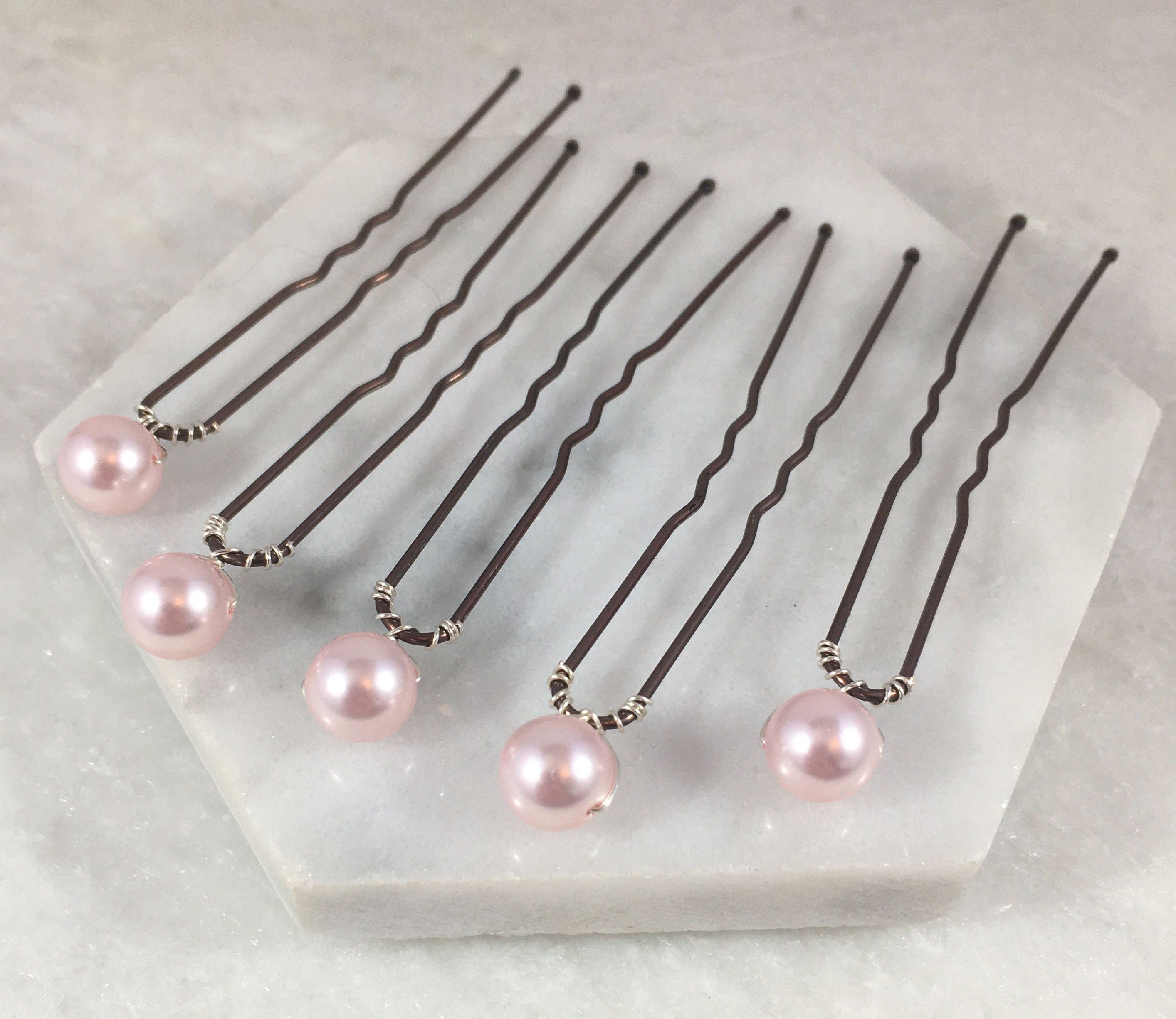 Set of 5 Pearl Hair Pins Made to Order in Choice of | Etsy