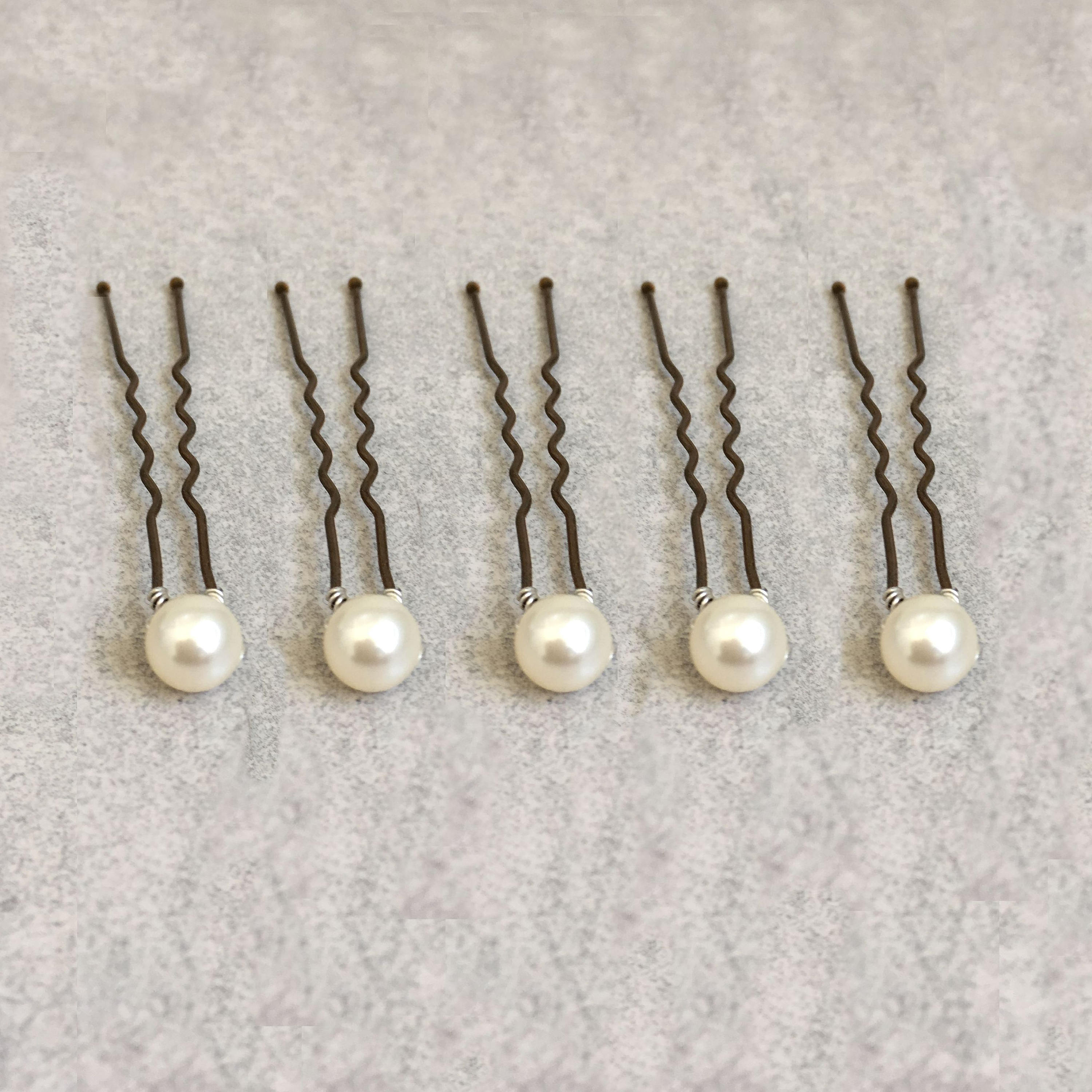 Set Of 5 Pearl Hair Pins Made To Order In Choice Of Etsy