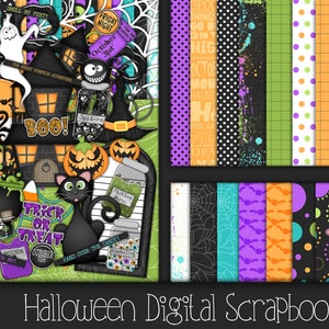 Halloween Digital Scrapbook Kit. Halloween Themed Scrapbook Kit ...