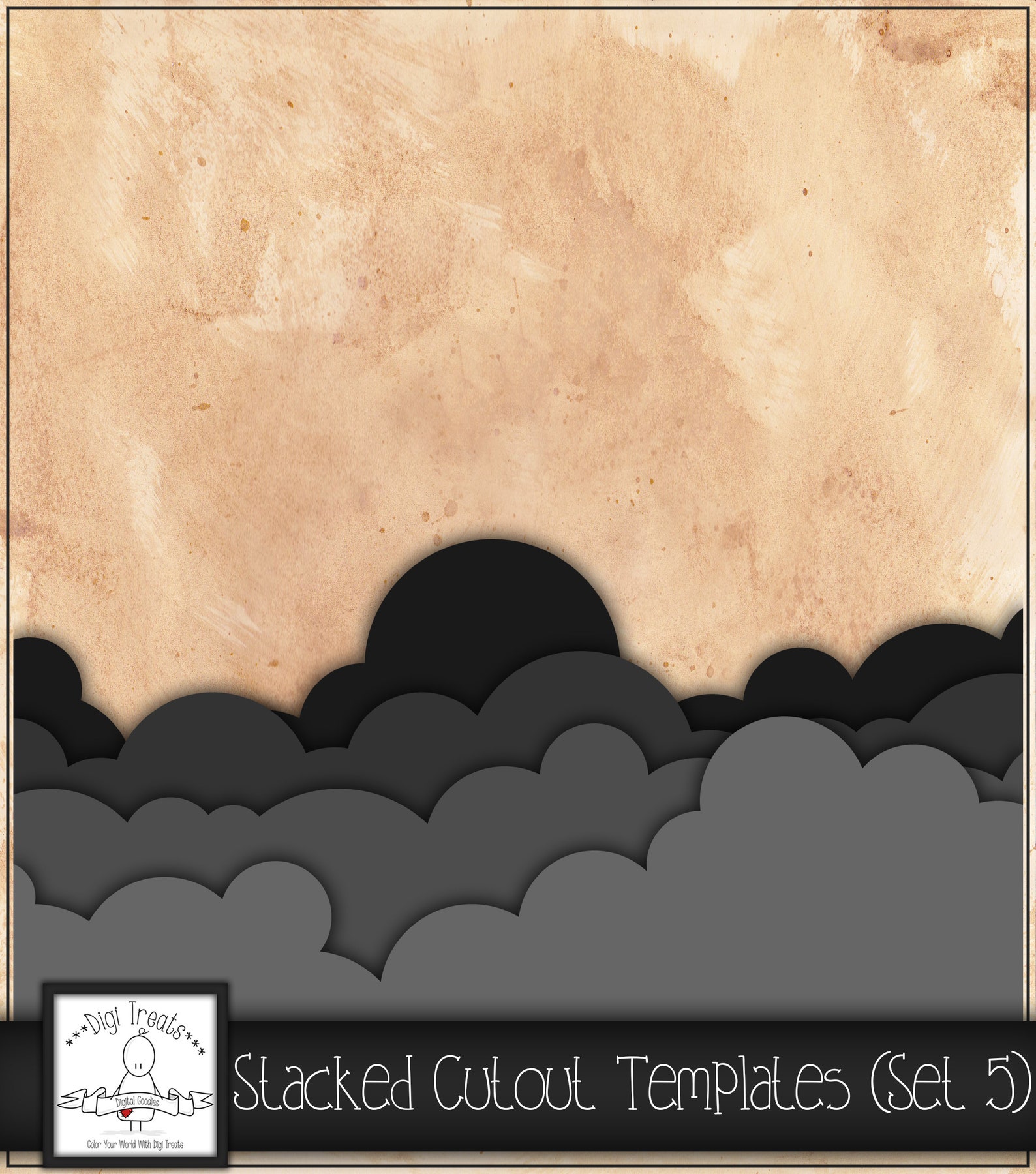 Stacked Cut Out Templates Set 5. PNG 12X12 Templates. - Etsy