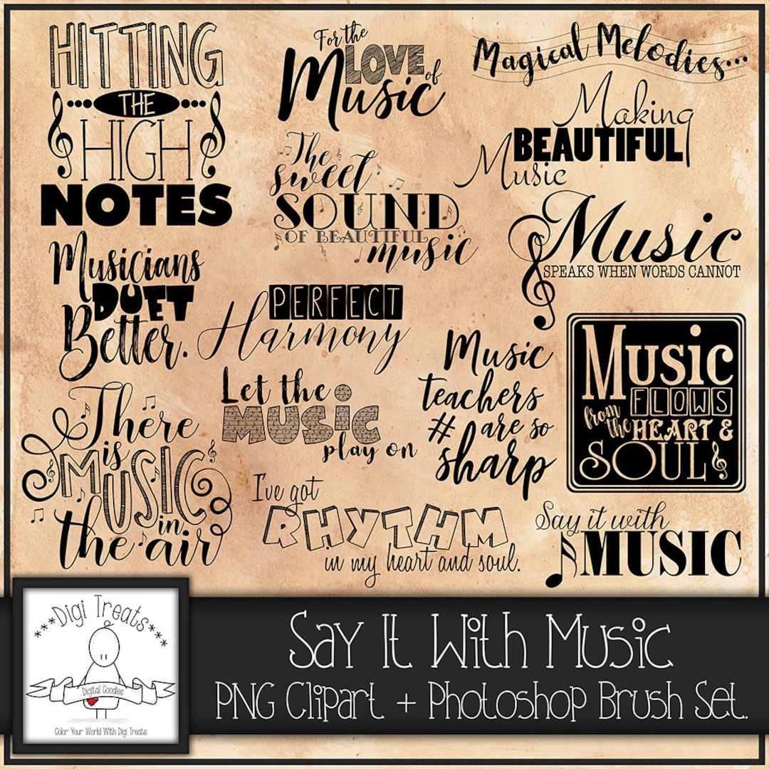 Say It With Music Word Art, Scrapbooking, Card Making, Photo Overlay ...