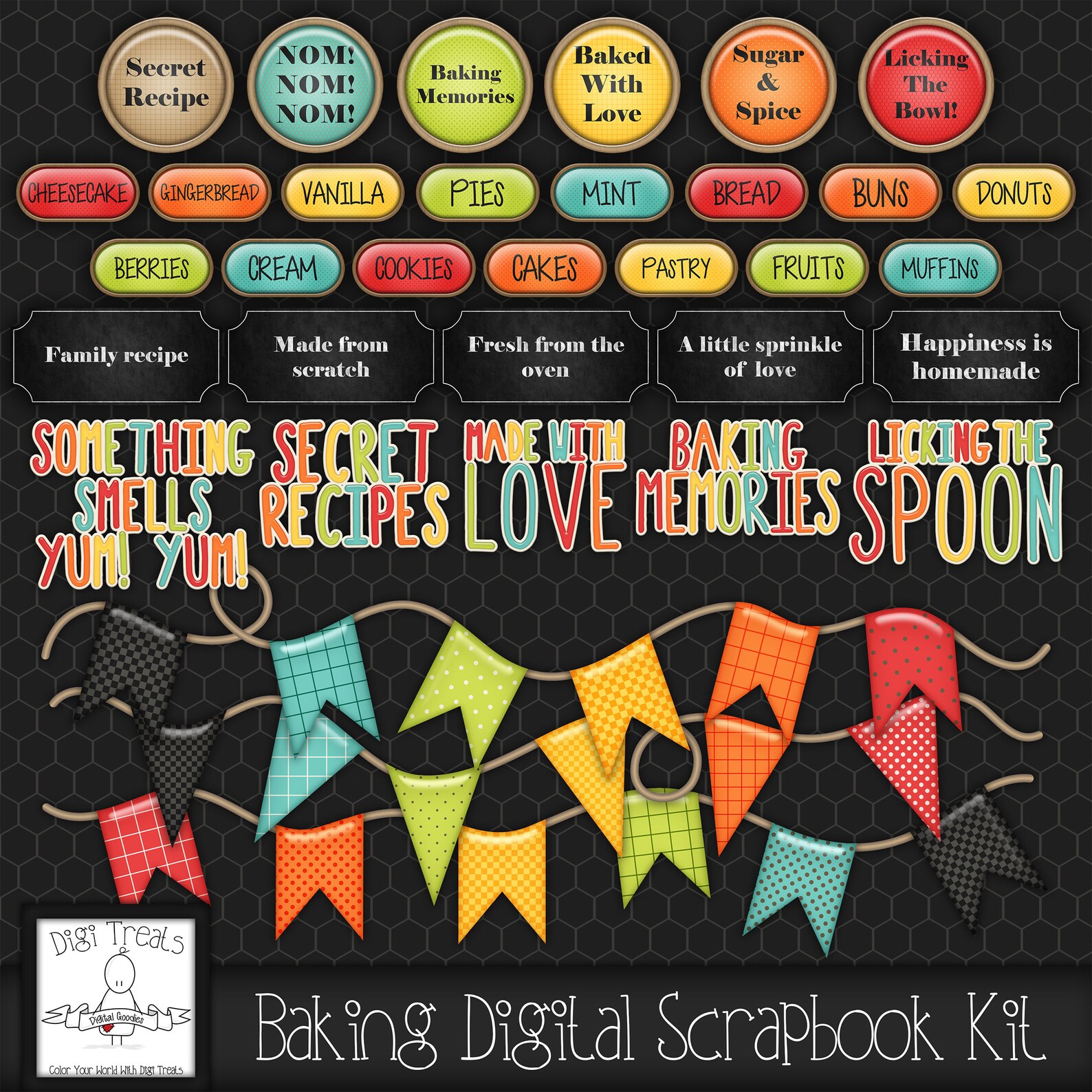 Baking Digital Scrapbook Kit. Baking Themed Scrapbook Kit - Etsy