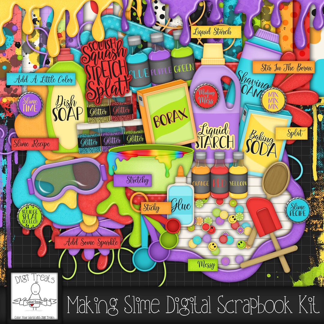 Making Slime Digital Scrapbook Kit. Slime Making Themed Scrapbook Kit ...