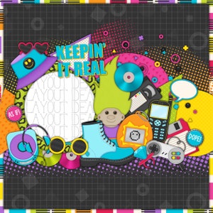 I Love the 90s Digital Scrapbook Kit. 1990s Themed Scrapbook Kit ...