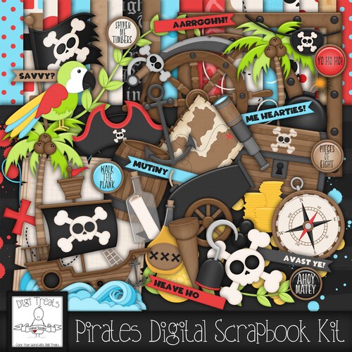 Pirate Clip Art & Digital Paperspirate Clipartpirates - Etsy