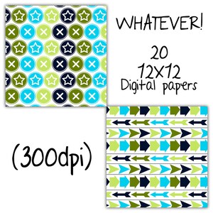 WHATEVER 12x12 Digital Scrapbook Paper, Scrapbooking, Card Making ...