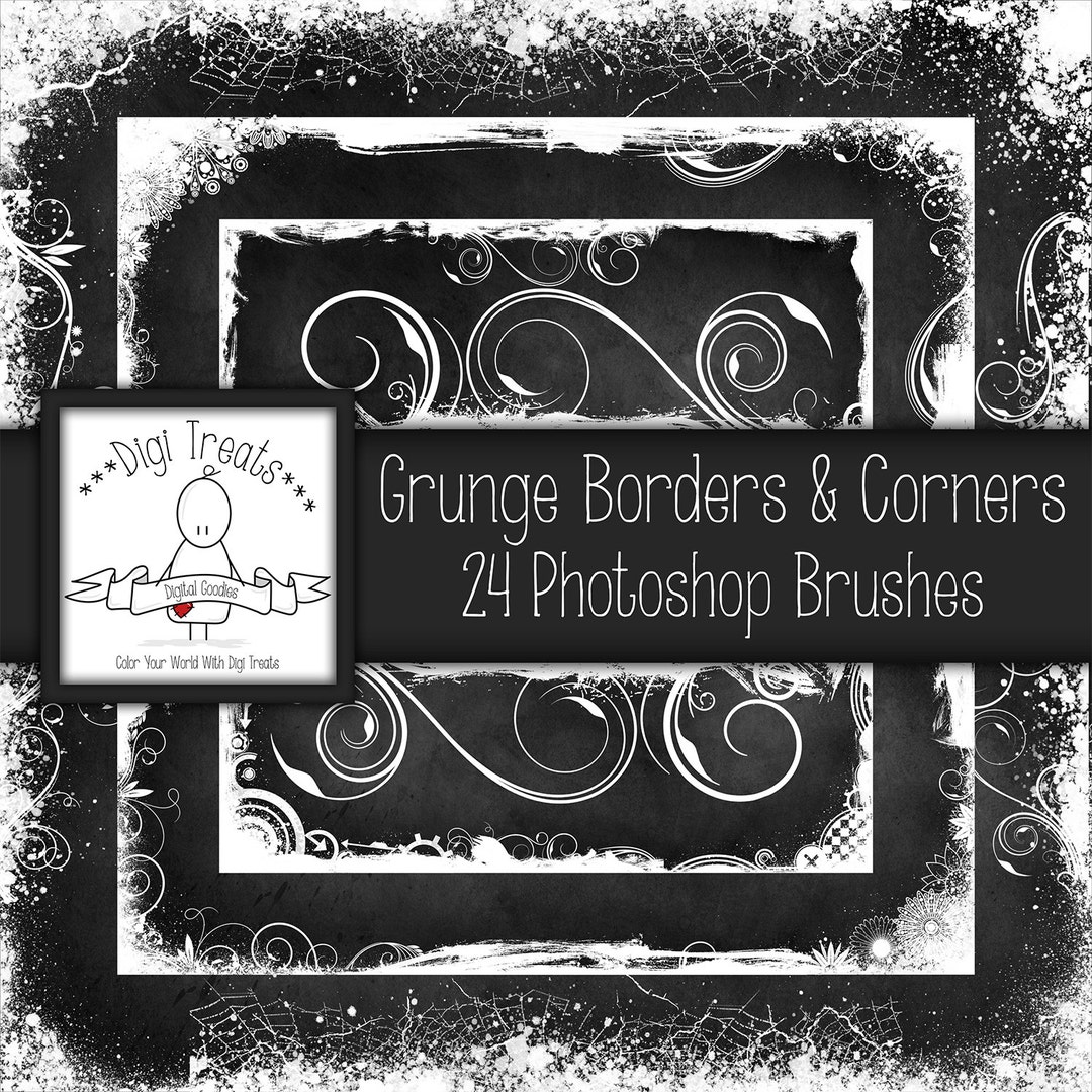 Grunge Border & Corner Photoshop Brush Set 24 Brushes High - Etsy grunge-border-corner-photoshop-brush-set-24-brushes-high-etsy