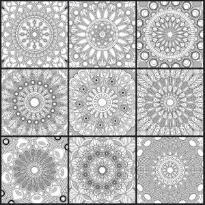 Doodled Mandalas Digital Scrapbook Paper. Scrapbooking Papers, JPEG ...