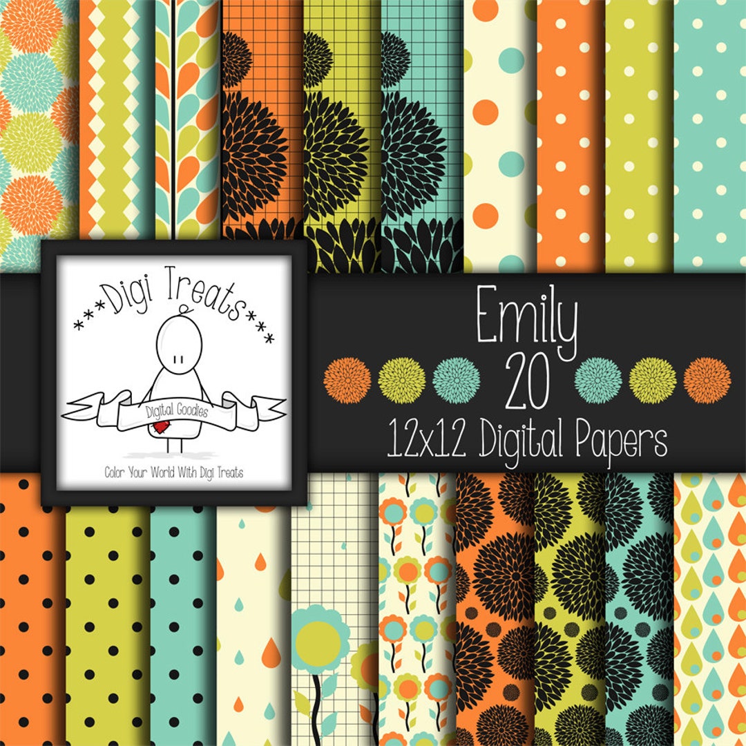 Emily Digital Scrapbook Paper. Scrapbooking Papers Jpeg - Etsy