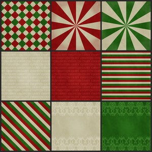 Vintage Christmas, Digital Scrapbook Paper, 12x12, Christmas Paper ...