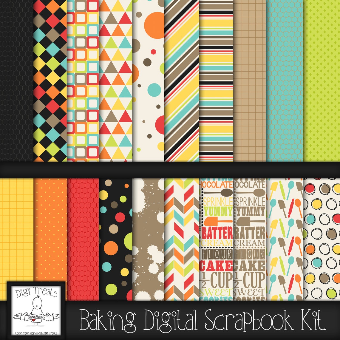Baking Digital Scrapbook Kit. Baking Themed Scrapbook Kit - Etsy