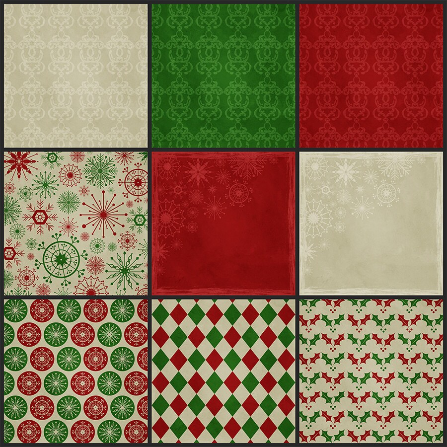 Vintage Christmas Digital Scrapbook Paper 12x12 Christmas | Etsy